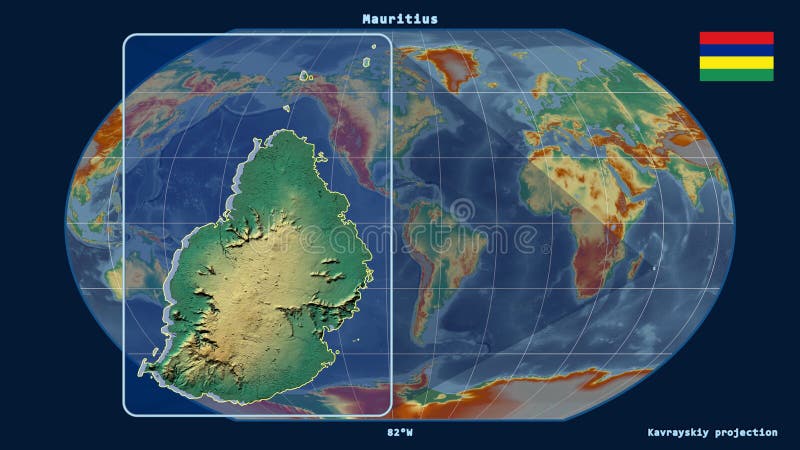Mauritius - Relief. Neighborhood, Outline Stock Illustration ...