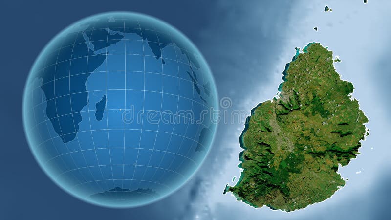 Mauritius and Globe. Satellite Stock Video - Video of explore, pacific ...