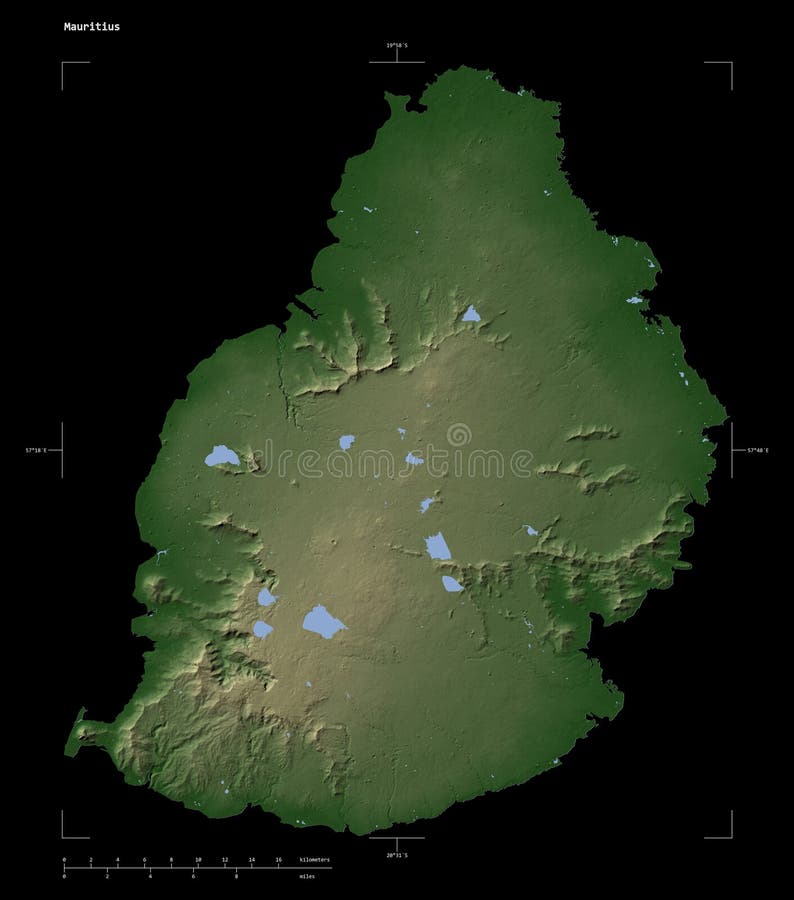 Mauritius Shape on Black. Pale Stock Illustration - Illustration of ...