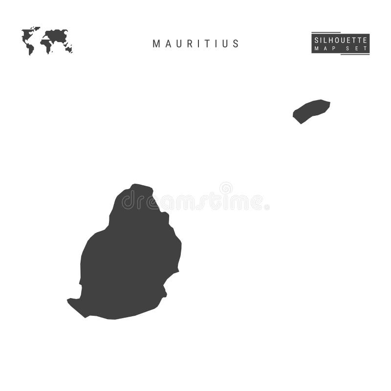 Mauritius Vector Map Isolated on White Background. High-Detailed Black ...