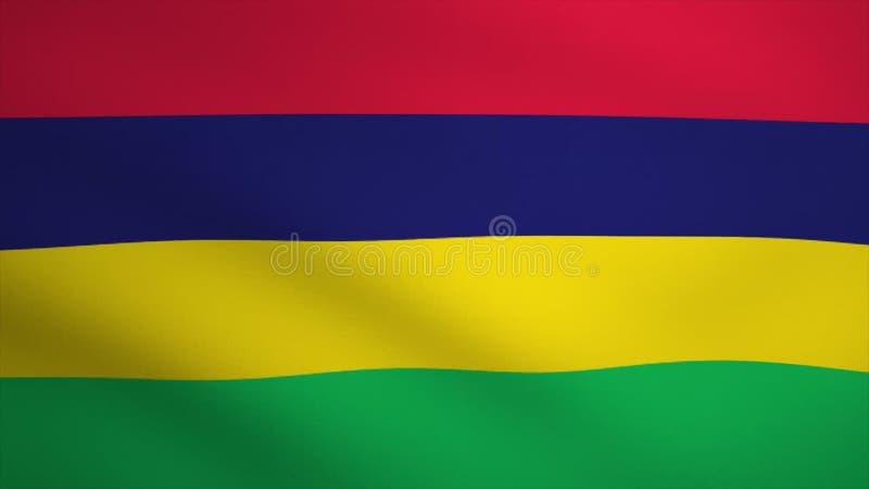 Mauritius Waving Flag 2D Animation on Green Screen Background. Looping ...