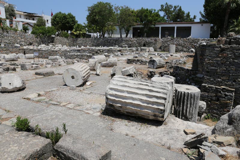 Mausoleum at Halicarnassus in Bodrum Town Stock Image - Image of ...
