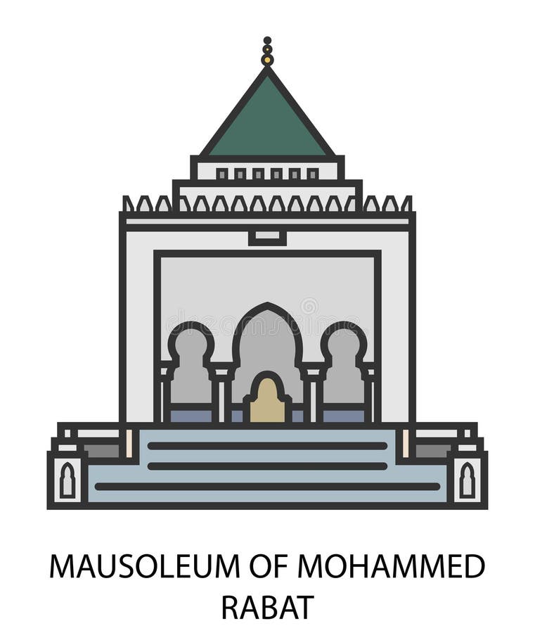 Mausoleum of Mohammed V, Rabat, Morocco Stock Vector - Illustration of ...