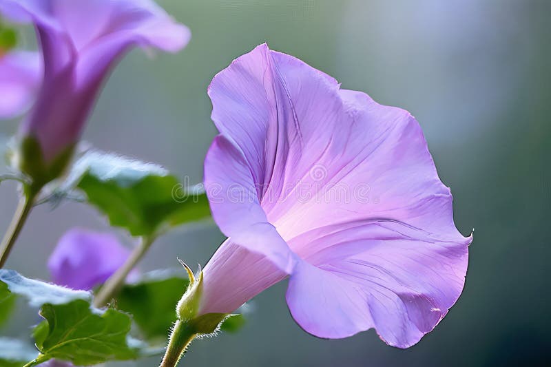 Mauve Morning Glory a Delicate Trumpet Shaped Morning Glory with Stock ...