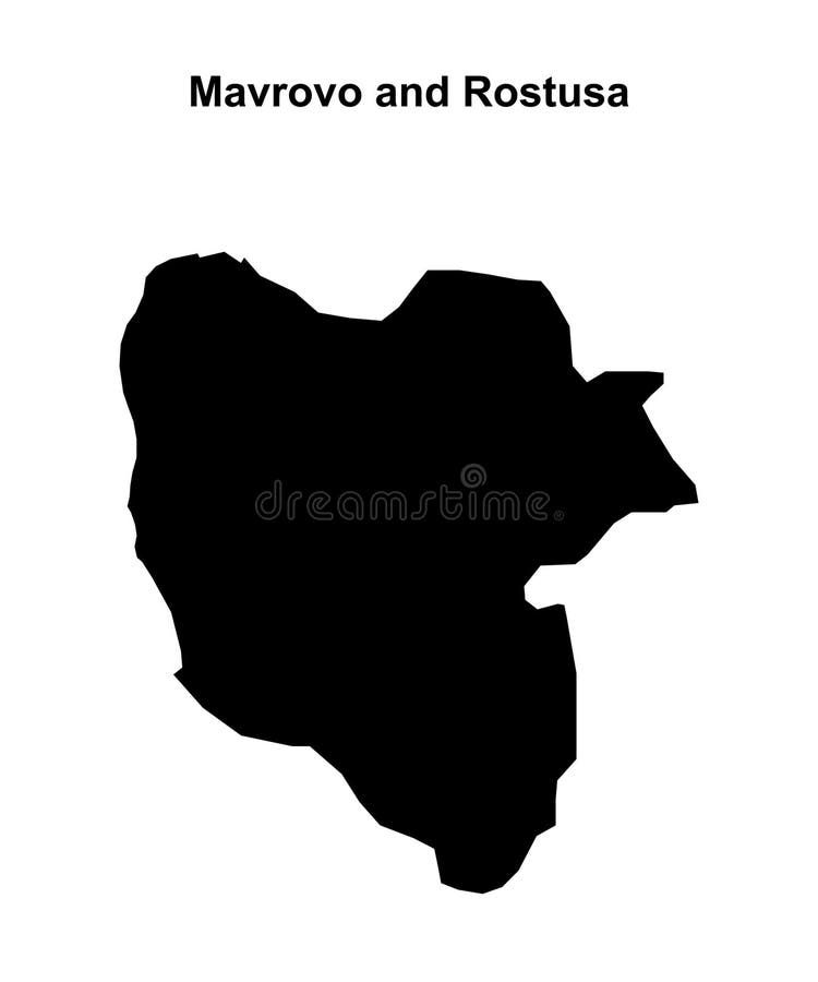 Mavrovo and Rostusa Outline Map Stock Vector - Illustration of ...
