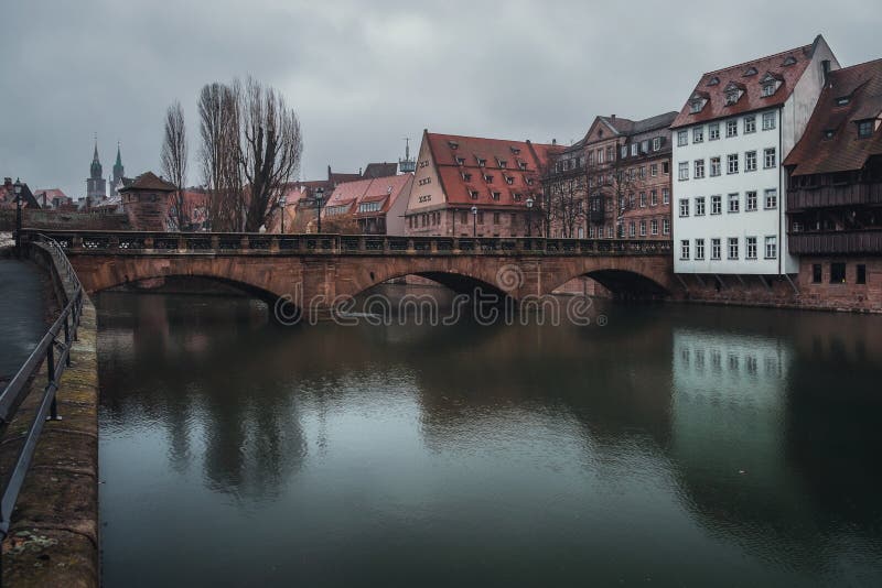 Max Bridge Over River Pegnitz Stock Image - Image of building, medieval ...