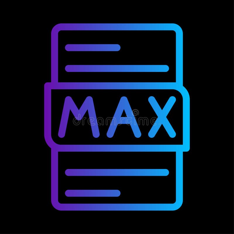 Max File Type Gradient Icon. Format, Extension, Document Files Symbol ...
