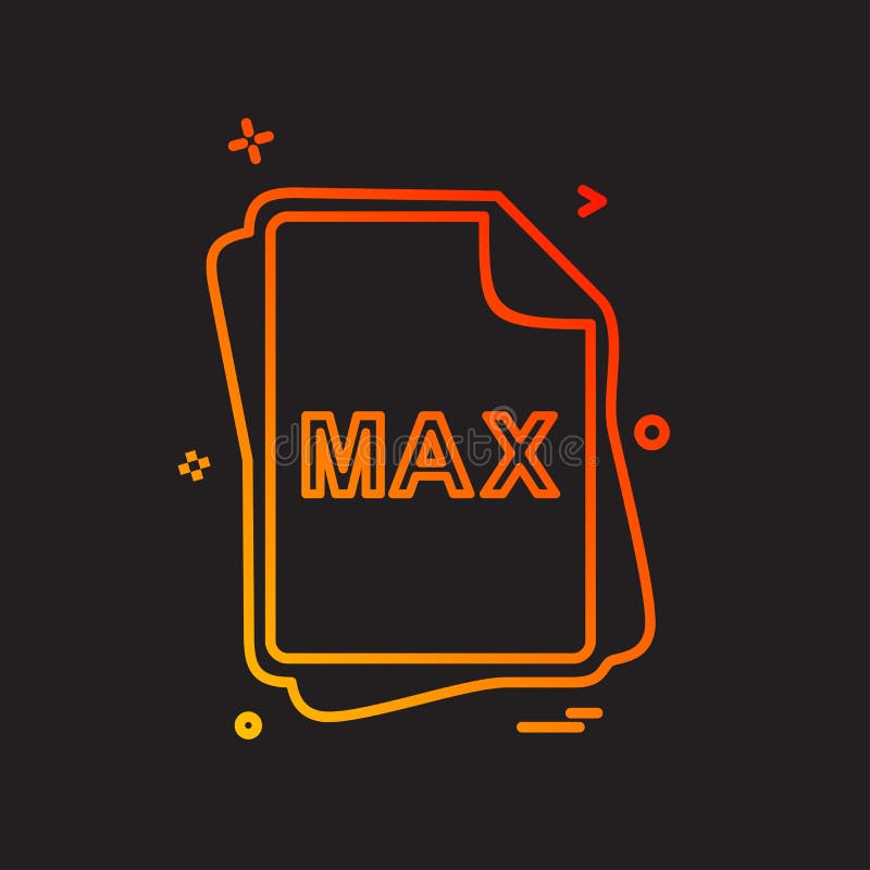 MAX File Type Icon Design Vector Stock Vector - Illustration of page ...