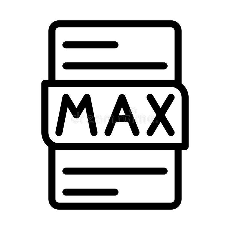 Max File Type Icons. Document Format Type Design Graphic Icon, with ...