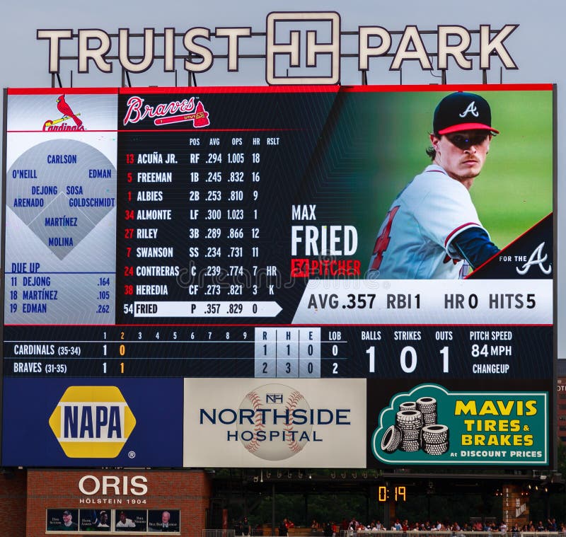 Atlanta Braves Scoreboard Stock Photos - Free & Royalty-Free Stock ...