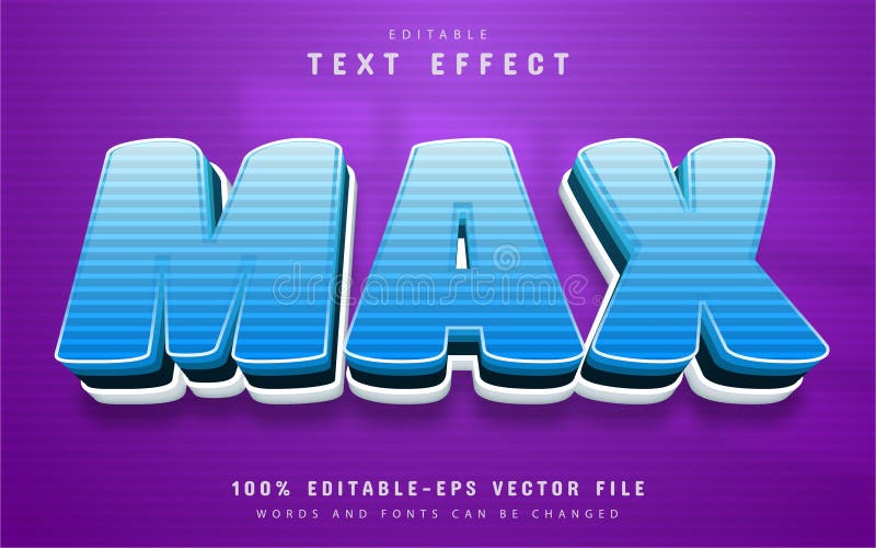Max Text, Cartoon Style Text Effect Editable Stock Vector ...