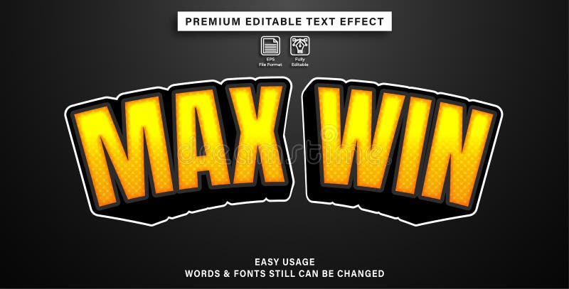 Max Win Editable Text Effect Stock Vector - Illustration of lettering ...