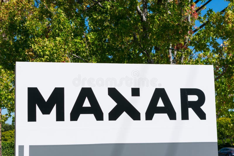 Maxar Sign and Logo. Maxar Technologies is a Space Technology Company ...