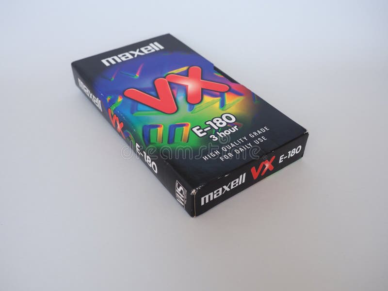Maxell VX E-180 VHS Videotape Cassette Editorial Stock Photo - Image of ...