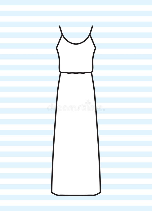 Long Maxi Dress Icon. Elegant Dress Sketch. Vector Illustration Image ...