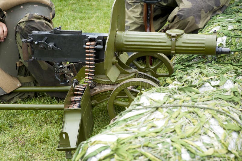 Maxim gun stock photo. Image of grass, machine, maxim - 25239036