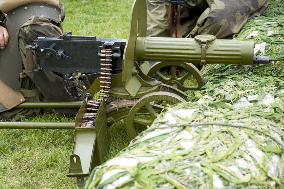 Maxim gun stock photo. Image of grass, machine, maxim - 25239036