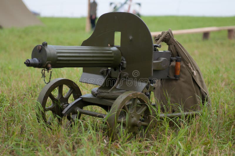 Maxim gun stock photo. Image of military, ammunition - 80393138