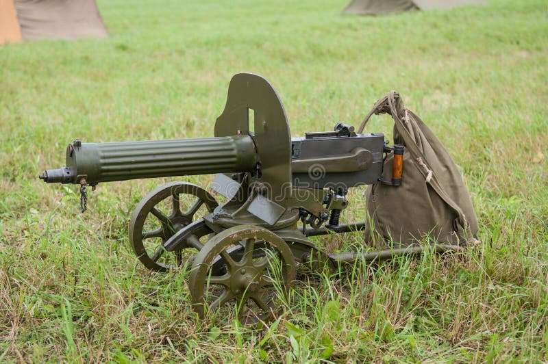 Maxim gun stock image. Image of handle, object, armed - 96484735