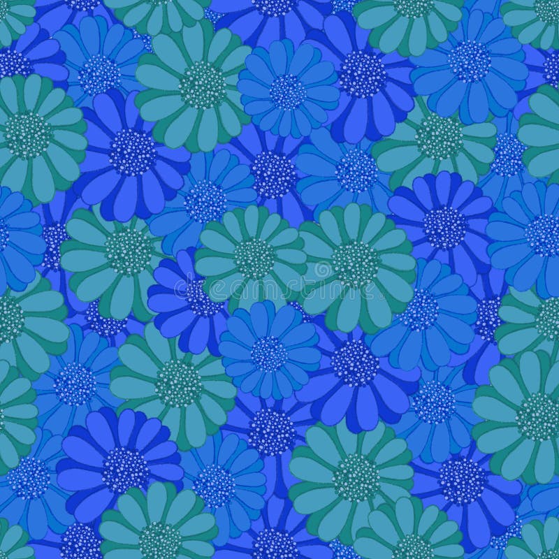 Maximalist Repeating Daisy Pattern, Floral Seamless Tile Stock ...