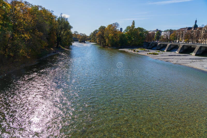 Maximiliansbrucke, Famous Bridge Thru Isar, Munich, Germany Stock Image ...