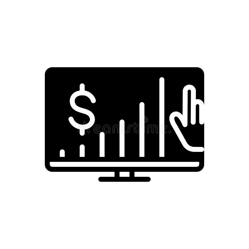 Black Solid Icon for Sales, Maximize and Marketing Stock Vector ...