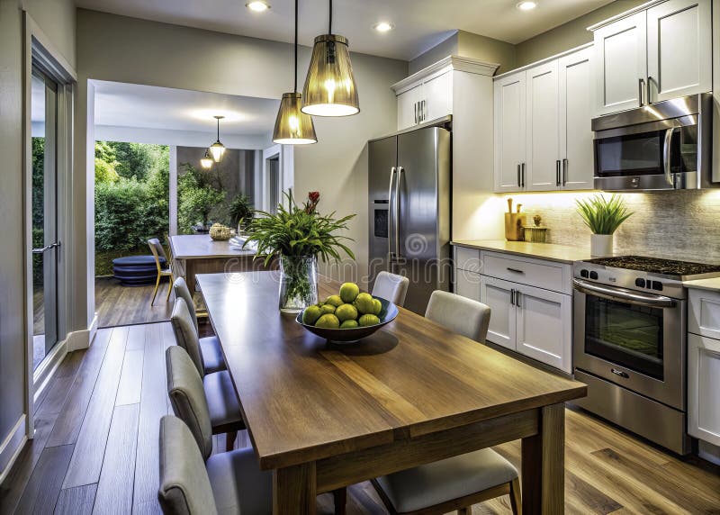 Maximize Kitchen Dining Space a Modern Redesign with Optimal Fridge ...