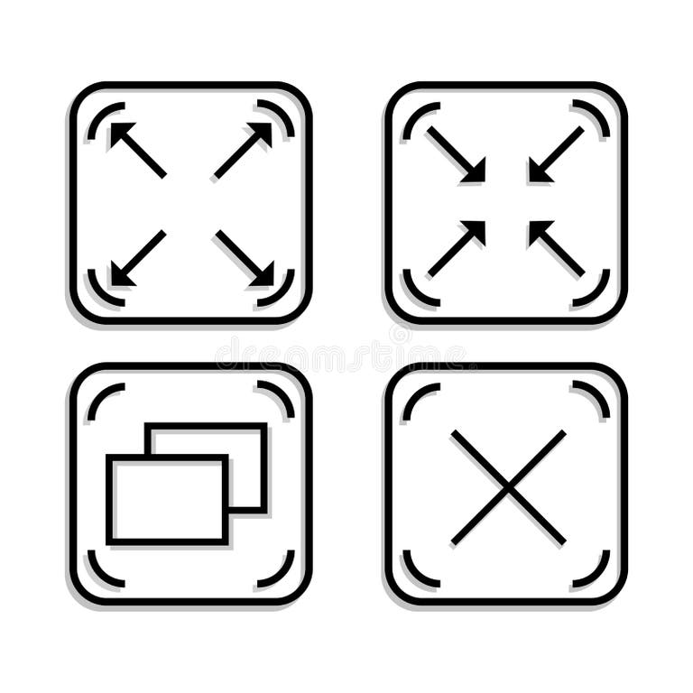 Maximize, Minimize, Restore and Close Screen Stock Vector ...