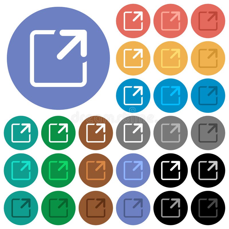 Maximize Window Round Flat Multi Colored Icons Stock Vector ...