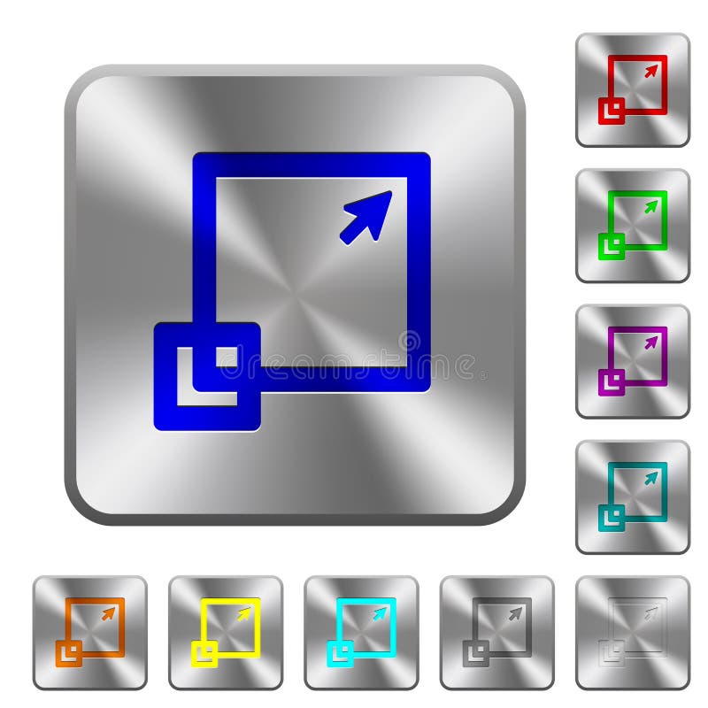 Maximize Window Rounded Square Steel Buttons Stock Vector ...