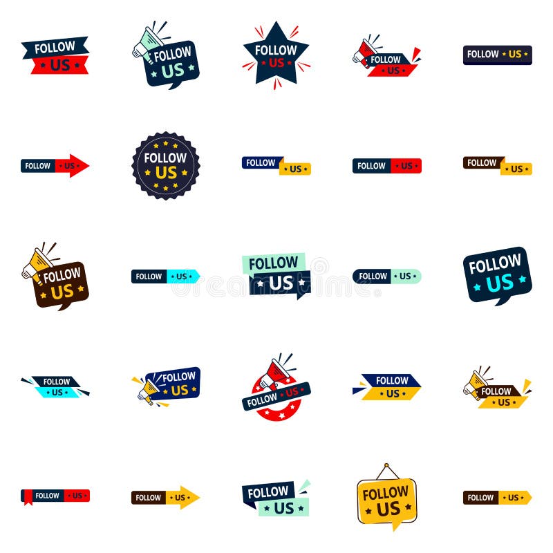 Maximize Your Social Media Reach 20 Follow Us Vector Banners Stock ...