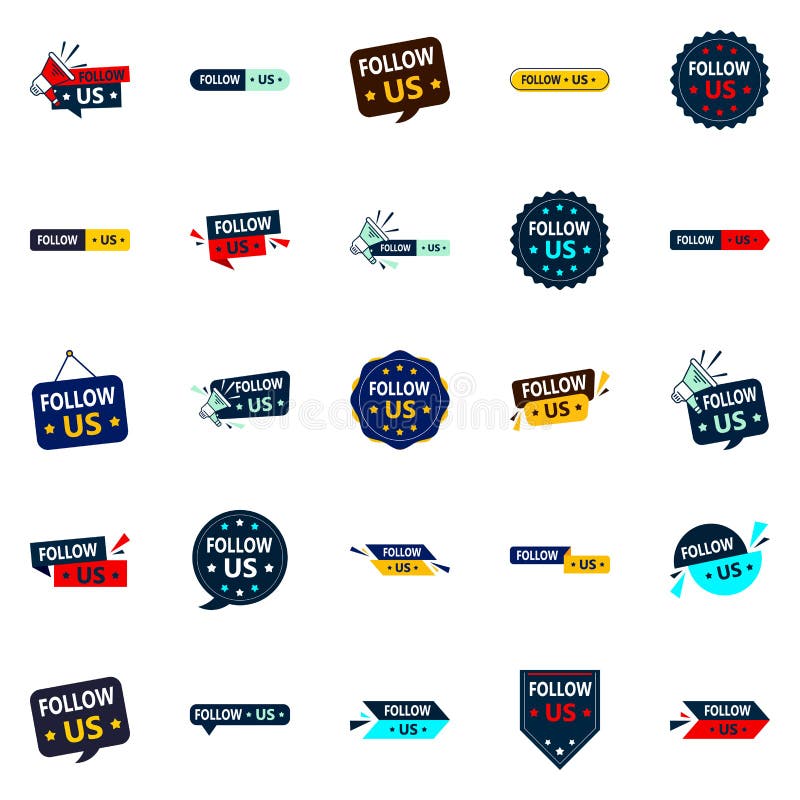 Maximize Your Social Media Reach 20 Follow Us Vector Banners Stock ...