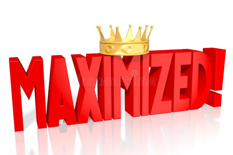Maximized Concept - Red Word, Golden Crown Stock Illustration ...