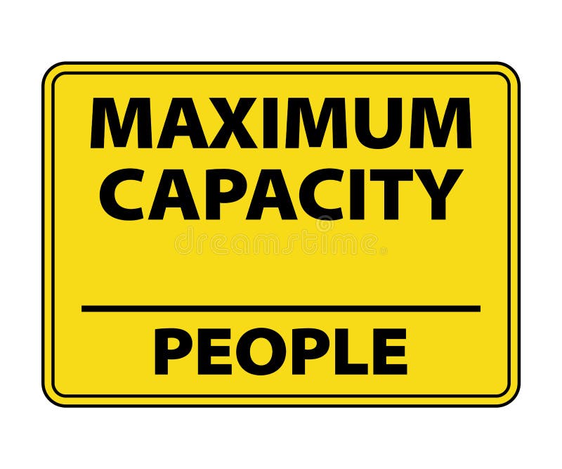 Maximum Capacity People Sign, OSHA Sign for Maximum People Capacity ...