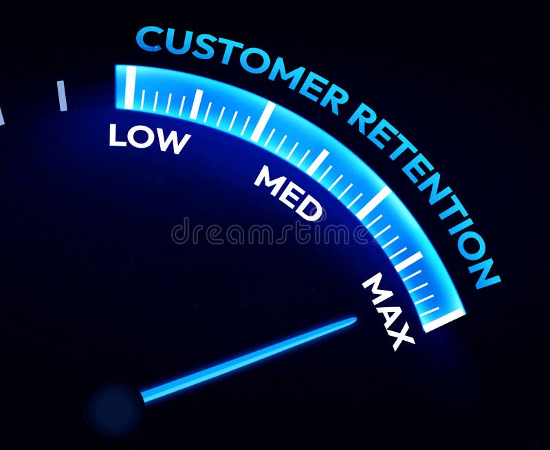 Maximum Customer Retention in Business Background Design with Needle of ...