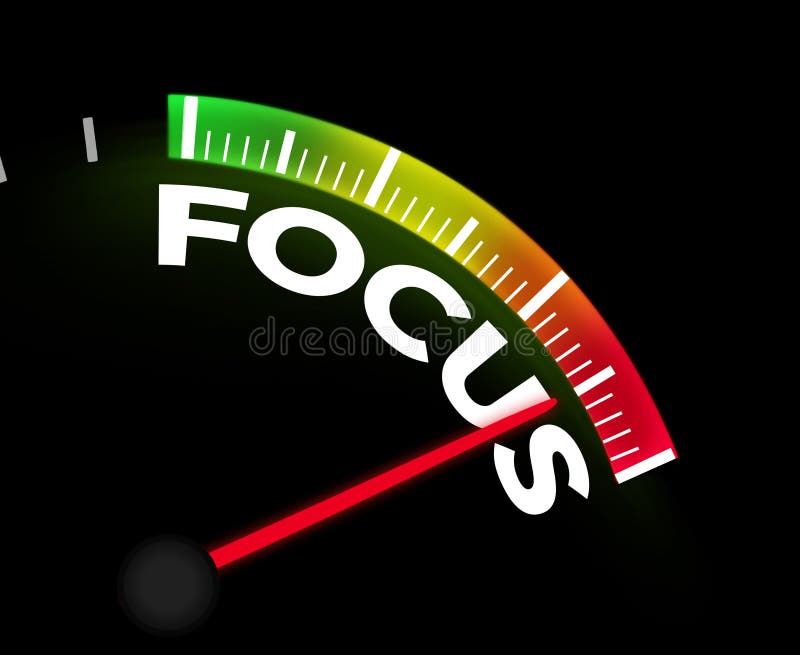 Maximum Focus Representation by Speedometer and Needle Showing Red ...