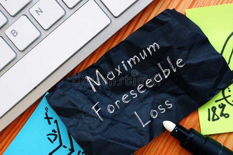 Maximum Foreseeable Loss Phrase on the Sheet Stock Photo - Image of ...