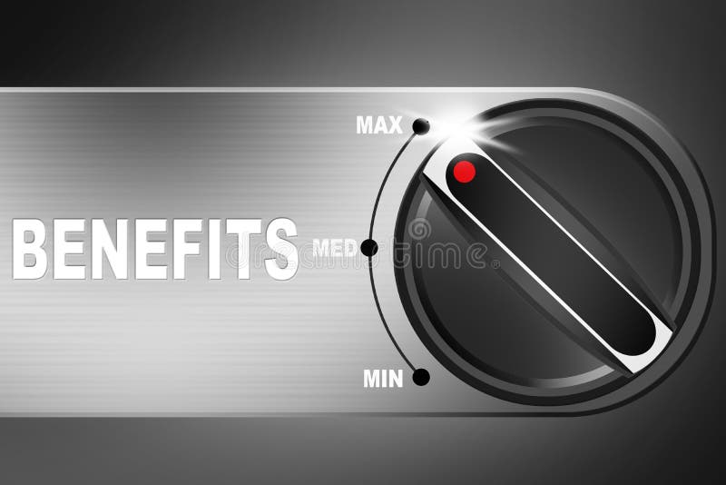 Maximum Level of Benefits Concept with Knob Stock Illustration ...