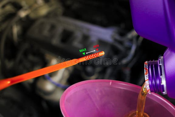 Close Up of Maximum and Minimum Engine Oil Level Indicators Stock Image ...