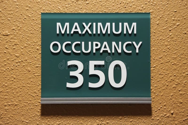 Maximum occupancy 350 sign stock image. Image of people - 40760645