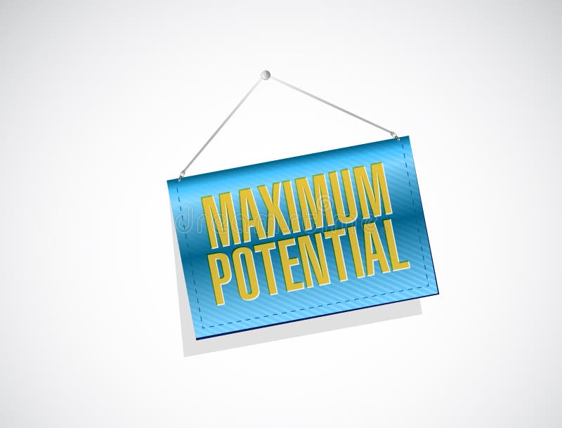 Maximum Potential Hanging Banner Sign Concept Stock Illustration ...