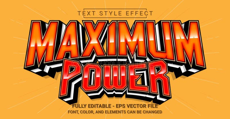Maximum Power Text Style Effect. Editable Graphic Text Template Stock ...