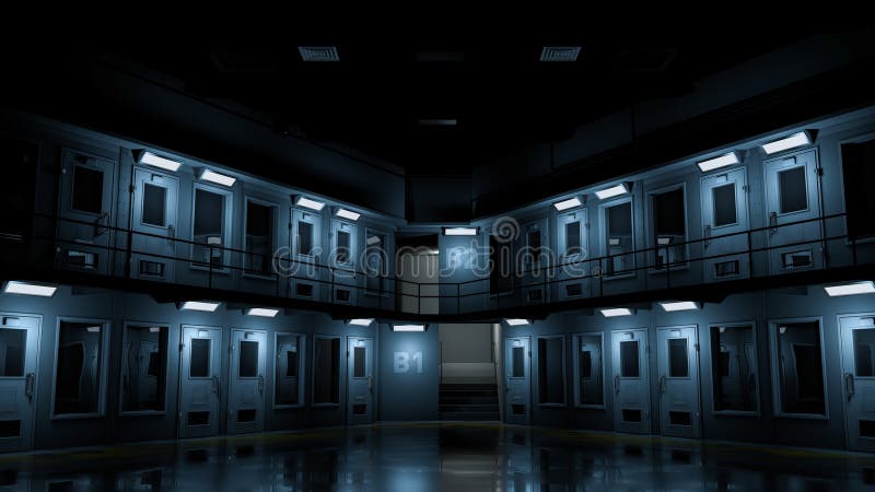 Maximum Security Prison. Lights Turning on in Maximum Security ...