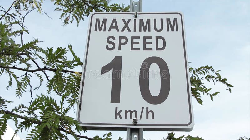 Maximum Speed 10 Km and Hour Rectangle Vertical White and Black Sign on ...