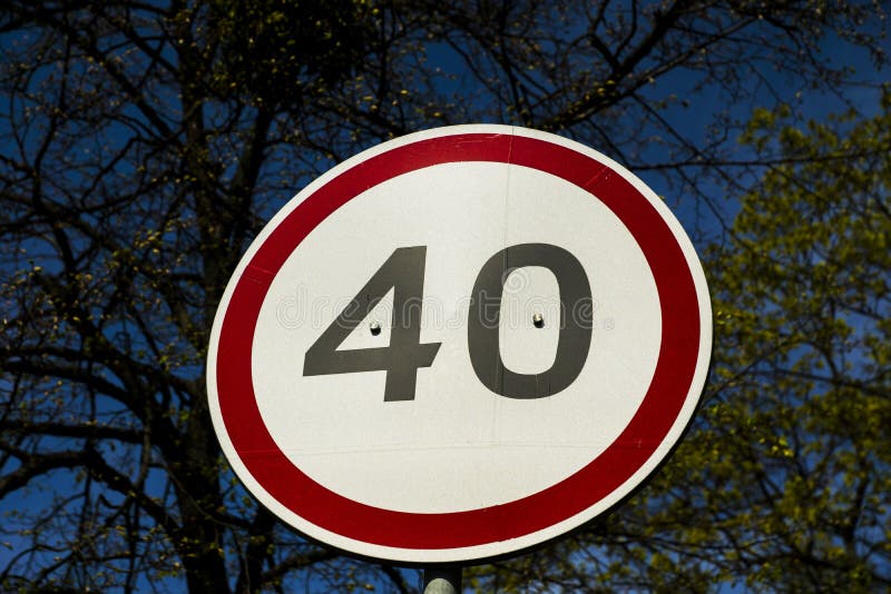 Maximum 40 Sign stock image. Image of automobile, highway - 5297163