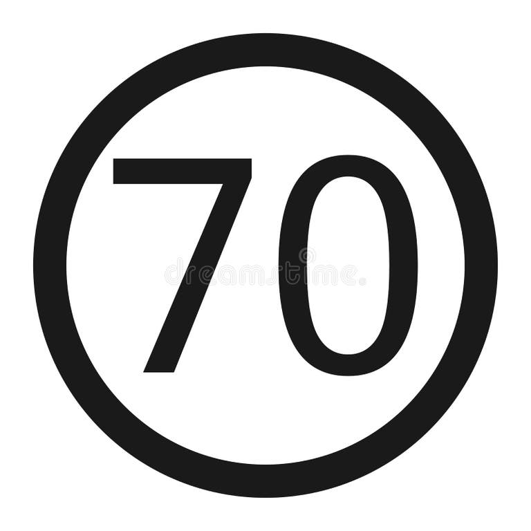 Maximum Speed Limit 70 Sign Line Icon Stock Vector - Illustration of ...
