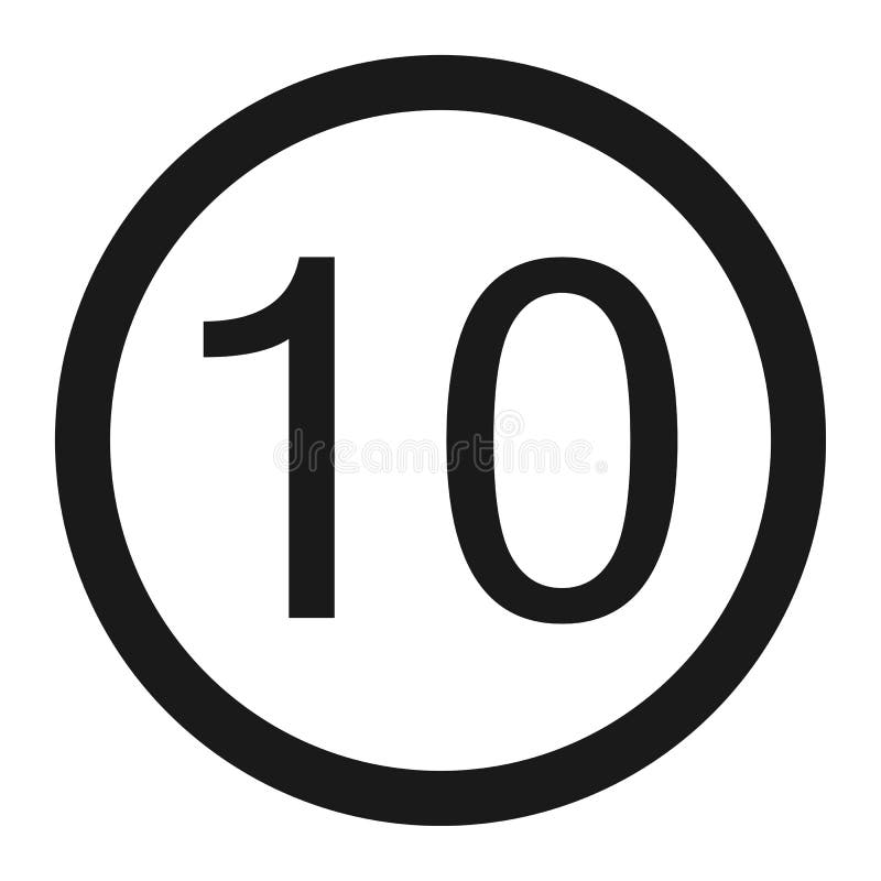 Maximum Speed Limit 10 Sign Line Icon Stock Vector - Illustration of ...