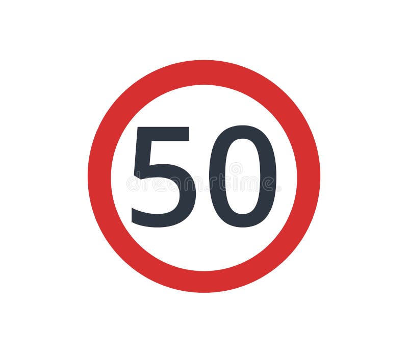 Maximum Speed Limit of 50 Symbol. Traffic Signs Vectors Stock Vector ...