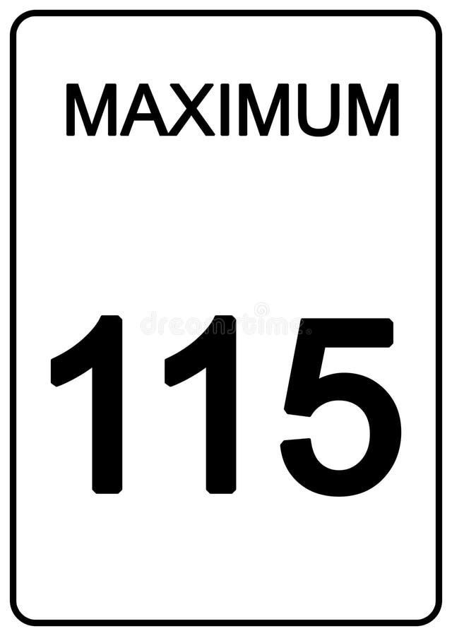 Maximum 115 Speed Sign Rectangular Shape Stock Illustration ...