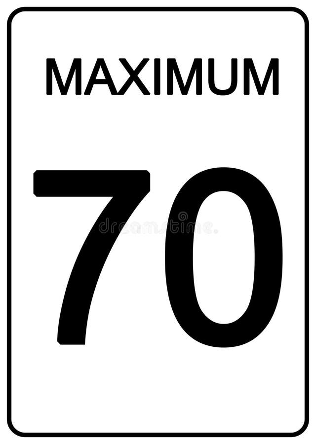 Maximum 70 Speed Sign Rectangular Shape Stock Illustration ...